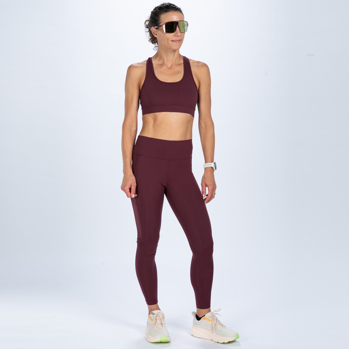 Women's Elite Run High Rise Tight - Burgundy – Zoot Sports